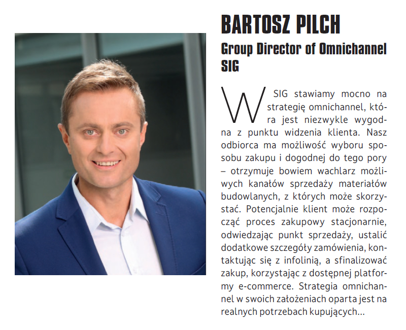 Bartosz Pilch: W SIG stawiamy mocno na strategię omnichannel